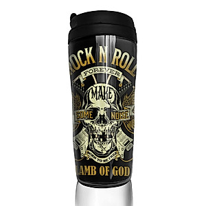 LOREBUTY Lamb Rock of God Band Coffee Mug With Lids 12oz Insulated Car Mugs Double Wall Vacuum Reusable Travel Coffee Tumbler For Hot/Ice Drinks Coffee Teas
