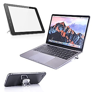 Abeillo 2PCS Portable Keyboard Riser, Self-Adhesive Mini Laptop Stand Invisible Computer Keyboard Stand for Desk, Laptop Feet Compatible with MacBook Pro/Air, Lenovo, Surface (Silver)