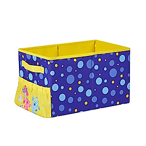 Idea Nuova Blue's Clues Kids Collapsible Storage Organizer Bin with Front Pocket,9" H x 10" W x 15" L