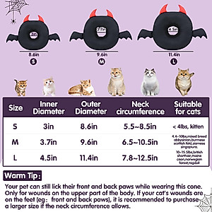 BALAPET Cat Cone, Adjustable Cat Recovery Collar, Gothic Style Soft Cat Collar with Drawstrings, Prevent Licking and Scratching After Surgery for Kittens,Halloween Pet Decoration(M)