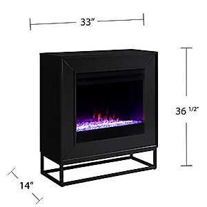 SEI Furniture Frescan Color Changing Electric Fireplace, Black