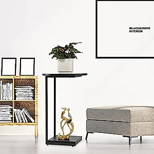 DCLRN Small End Table,c Table End Table for Sofa,Round Coffee Table is Suitable for Living Room and Bedroom.(Black)