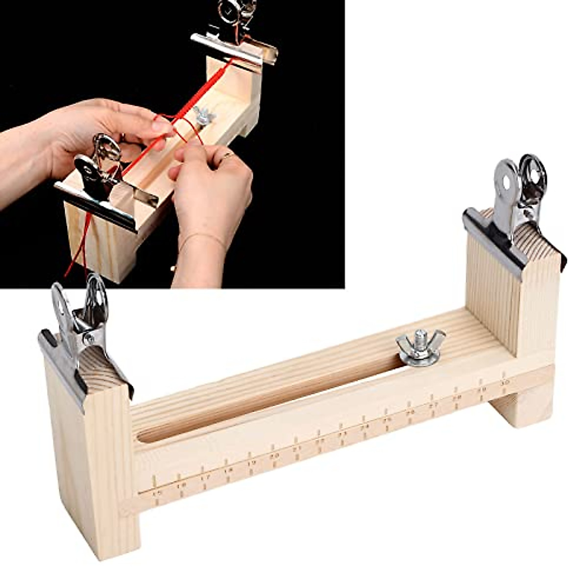 TOPINCN Paracord Jig Bracelet Maker Wood Jig Bracelet Maker U Shape Clear Scale Bracelet with 2 Clamp DIY Hand Knitting Bracelet Jig Bracelet Braiding Tool