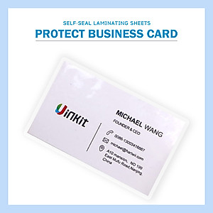 Uinkit Self Sealing Laminating Pouches Self Adhesive Laminating Sheets for Cards 2.6x3.9inches 50Pack 10Mil Thick Gloss Finish No Machine Need (2.6x3.9Inchesx50Pack)