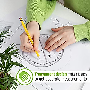 Mr. Pen- Protractor, Pack of 2, Protactor 360 Degree, Protractor Set, Protractor Ruler, Drafting Tools, Circle Protractor, Protractors Classroom Set, Large Protractor, Math Geometry Set