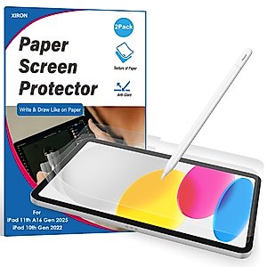 2 PACK Paper Screen Protector for iPad 11th Gen (A16)2025/10th Generation 2022(10.9 Inch), XIRON Matte PET Film for iPad 10.9-inch (10th generation), Write and Draw Like on Paper, Anti-GlareA & Anti-Scratch