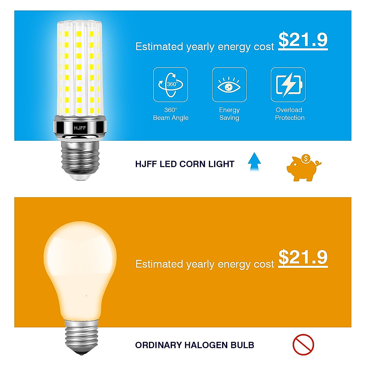 6 Pack LED Corn Light Bulb 200w Equivalent 2500 Lumen 5000K Cool Daylight White 20W E26/E27 Base Ceiling Fan Led Light Bulb for Home Garage Warehouse Indoor Outdoor Led Corn Bulb
