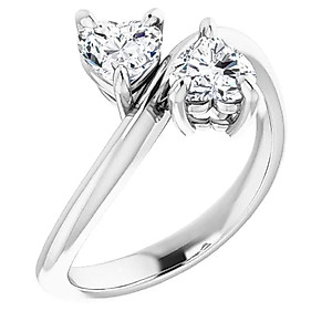 2 CT Heart Colorless Moissanite Engagement Ring, Wedding/Bridal Ring Set, Eternity Sterling Silver Solid Diamond Solitaire 4-Prong Anniversary Promise Gift for Her OR As You Want (11)