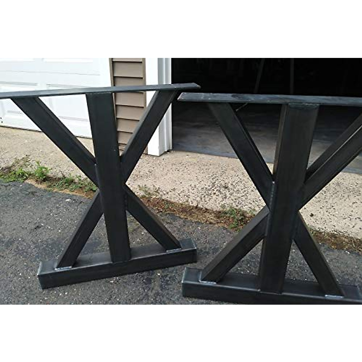Metal Table Legs,Trestle Table Style,Raw Clear Coated,Industrial Finish,Custom Sizes,Handmade In U.S.