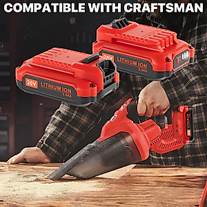 DONGPUCUN 2Pack 20V 3.5Ah Replacement Battery and Charger Kit for Craftsman V20 Craftsman 20V Lithium Battery CMCB202 CMCB204 CMCB206 CMCB201 CMCB100 CMCB124 Craftsman 20V Battery Charger Set