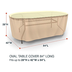 Budge Sedona Oval Patio Table Cover, Tan, Large