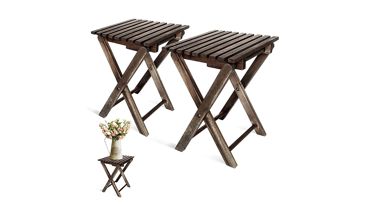 LITADA Small Patio Table Set - Modern Acacia Design