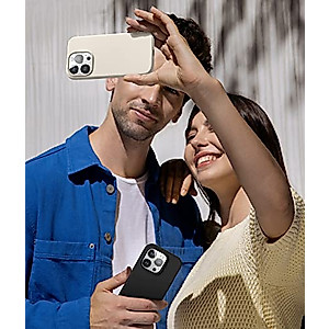 Cousper [5 in 1 Compatible with iPhone 14 Pro Max Case, with 2 Pack Screen Protector + 2 Pack Camera Lens Protector, Silicone Shock-Proof Phone Case [Anti-Scratch Microfiber Lining], White Stone