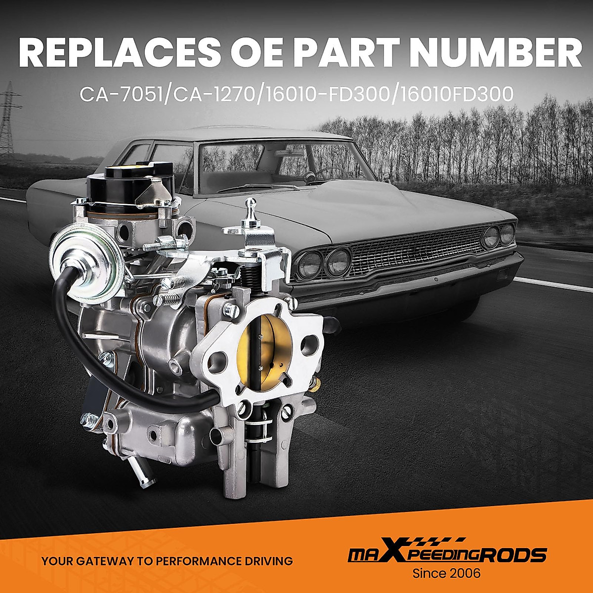 maXpeedingrods 1 Barrel Carburetor for Ford 4.9L 300 Cu/4.1L 250 Cu/3.3L 200 Cu Engine 1965-1985 for Bronco Fairmont Granada Econoline F100 F150 F250 F350, Automatic Choke