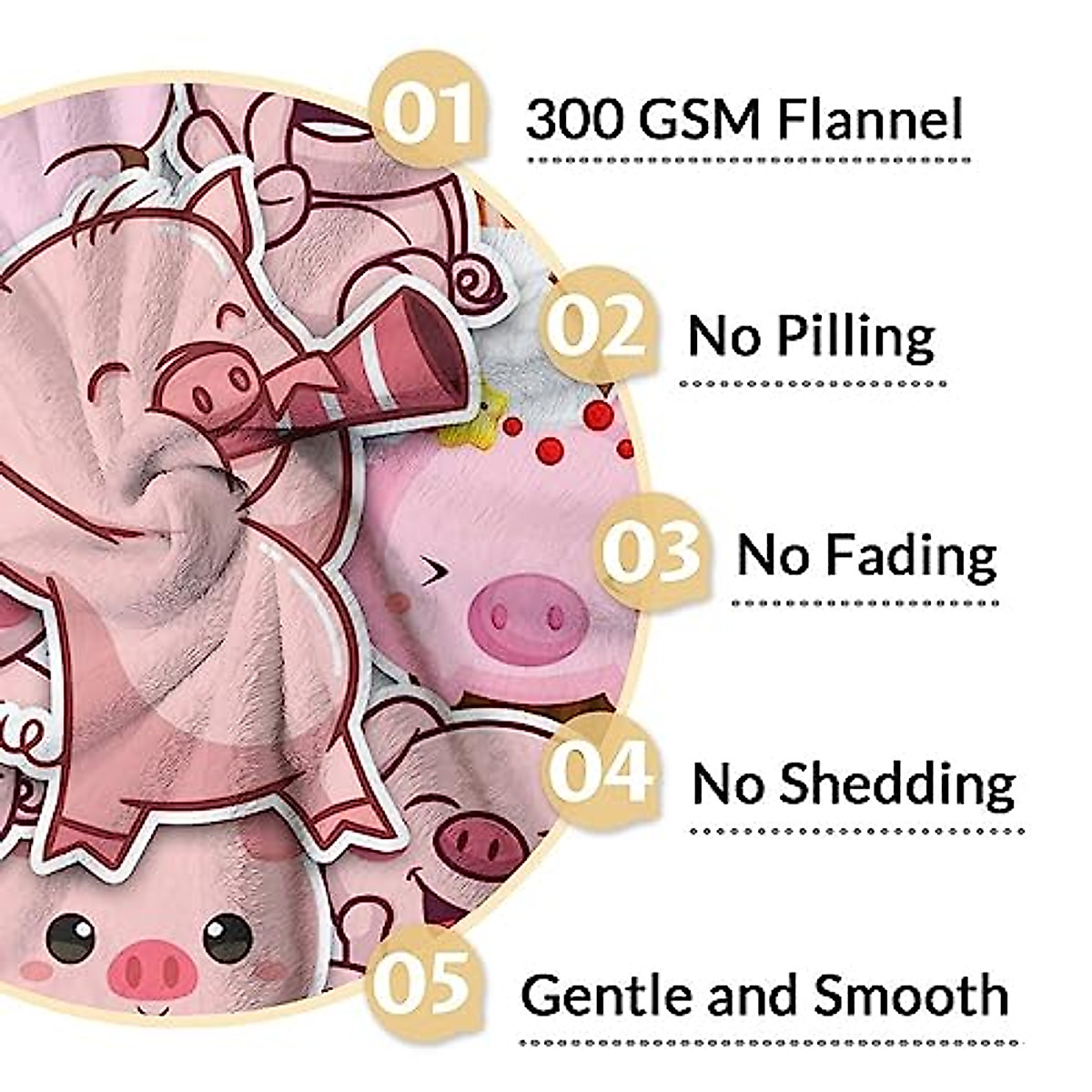 Pig Blanket Gifts - 50x60 Inches Cute Throw Blanket for Women & Girls - Pink Soft Fuzzy Plush Blankets for Bed, Couch, Sofa