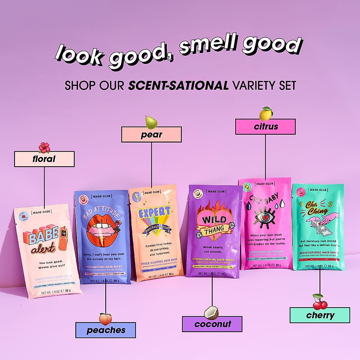 MANE CLUB Variety Pack Deep Conditioner, cruelty free, vegan, no sulfates or parabens — Pack of 6