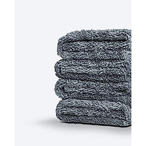Adam's Lite Borderless Grey Microfiber Towel (4 Pack) - Car Detailing Towel