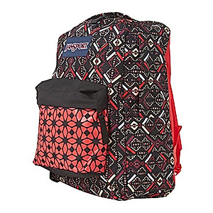 JanSport T501 Superbreak Backpack - Coral Dusk Tribal Mosiac