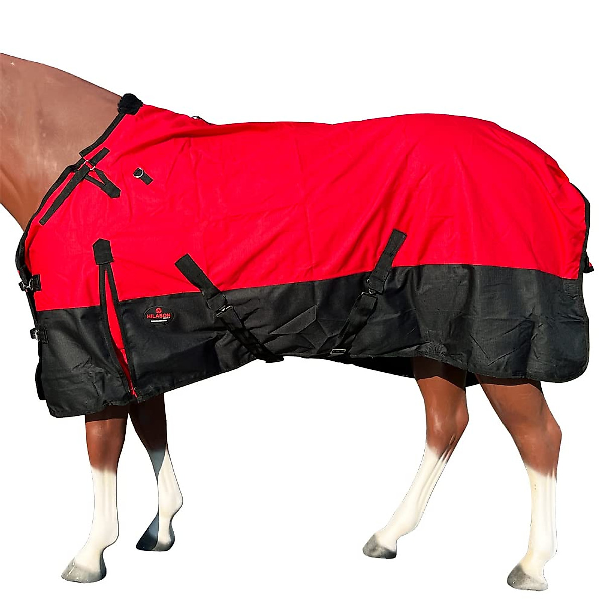 HILASON 1200D Turnout Light Winter Waterproof Rain Sheet Horse Sheet Black | Horse Sheet | Horse Turnout Sheet | Horse Sheets for Winter | Waterproof Turnout Sheets for Horses 75 in