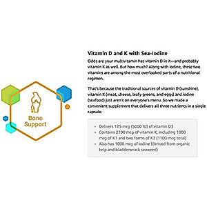 Life Extension Vitamins D and K with Sea-Iodine, 90 Caps (Pack of 2)