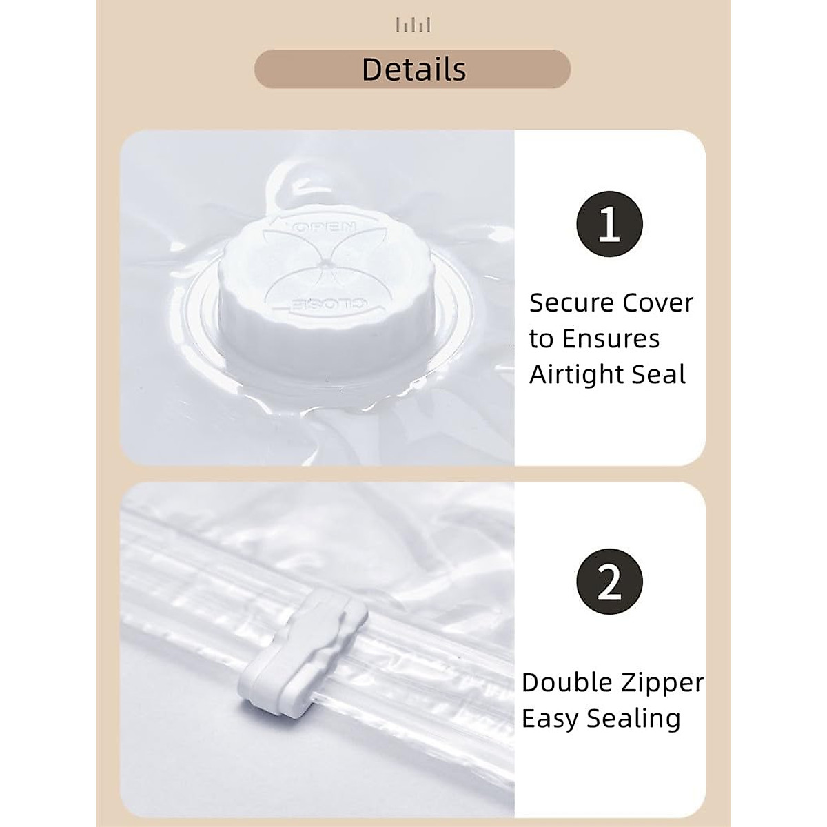 SunHorde Hanging Space Bags Vacuum Storage Bags for Clothes, Dress, Winter Coats, 6 Pack 53.1x27.6 inch, Large Reusable Garment Protector