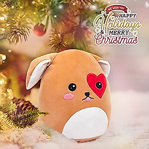 CozyWorld Puppy Dog Plushie Stuffed Animals Plush Pillow Soft Cuddly Toy Heart Love You Dog Valentine’s Birthday Gifts for Boys Girls 11.5 Inch