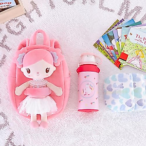 Gloveleya Toddler Backpack Kids Backpacks Rag Doll Girls Candy Doll Pink 9"