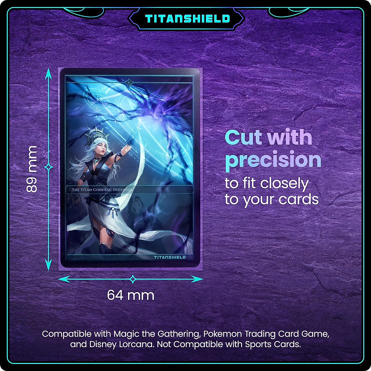 TitanShield 1000 Premium 60-Microns Ultra Clear Standard Size Perfect Exact Fit Inner Card Sleeves. Perfect for Double-sleeving and Compatible with Pokemon Cards MTG Magic The Gathering Lorcana