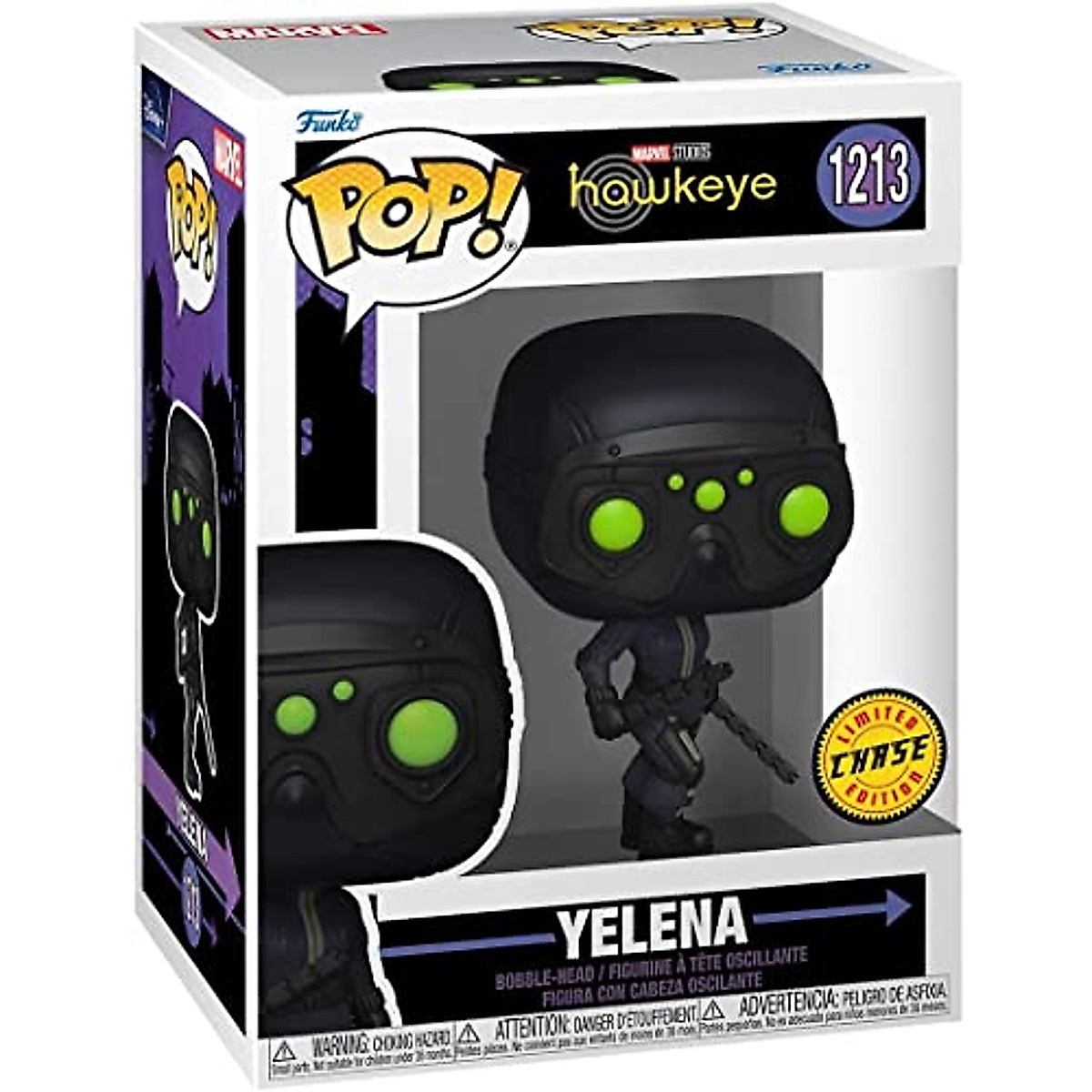 POP Marvel: Hawkeye - Yelena Belova [Black Widow] Limited Edition Chase Funko Vinyl Figure (Bundled with Compatible Box Protector Case)