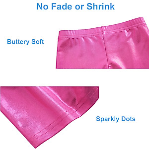LUOUSE 2 Piece Toddler Girls Slim Solid Gymnastics Shorts, Little Kids Buttery Soft Sparkle Tumbling Dance Athletic Short 6t - 7t