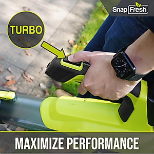 SnapFresh Cordless Leaf Blower - 550CFM Electric Leaf Blower Cordless with 4.0 Ah Battery and Fast Charger - 20V Lightweight Leaf Blower for Yard and Garden, Battery Operated Blower for Lawn Care