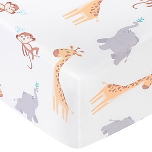 The Hōmistry Jungle Friends Crib Bedding Set for Boys or Girls | 3-Piece - Crib Quilt, Fitted Sheet, Crib Skirt