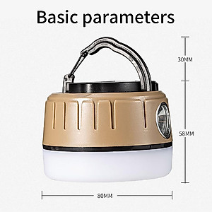 BY-J Mini LED Camping Light, USB Rechargeable Portable Waterproof Tent Light, Lightweight Floodlight Multi-Functional Lighting Flashlight Lanterns for Emergency Situations Army Green