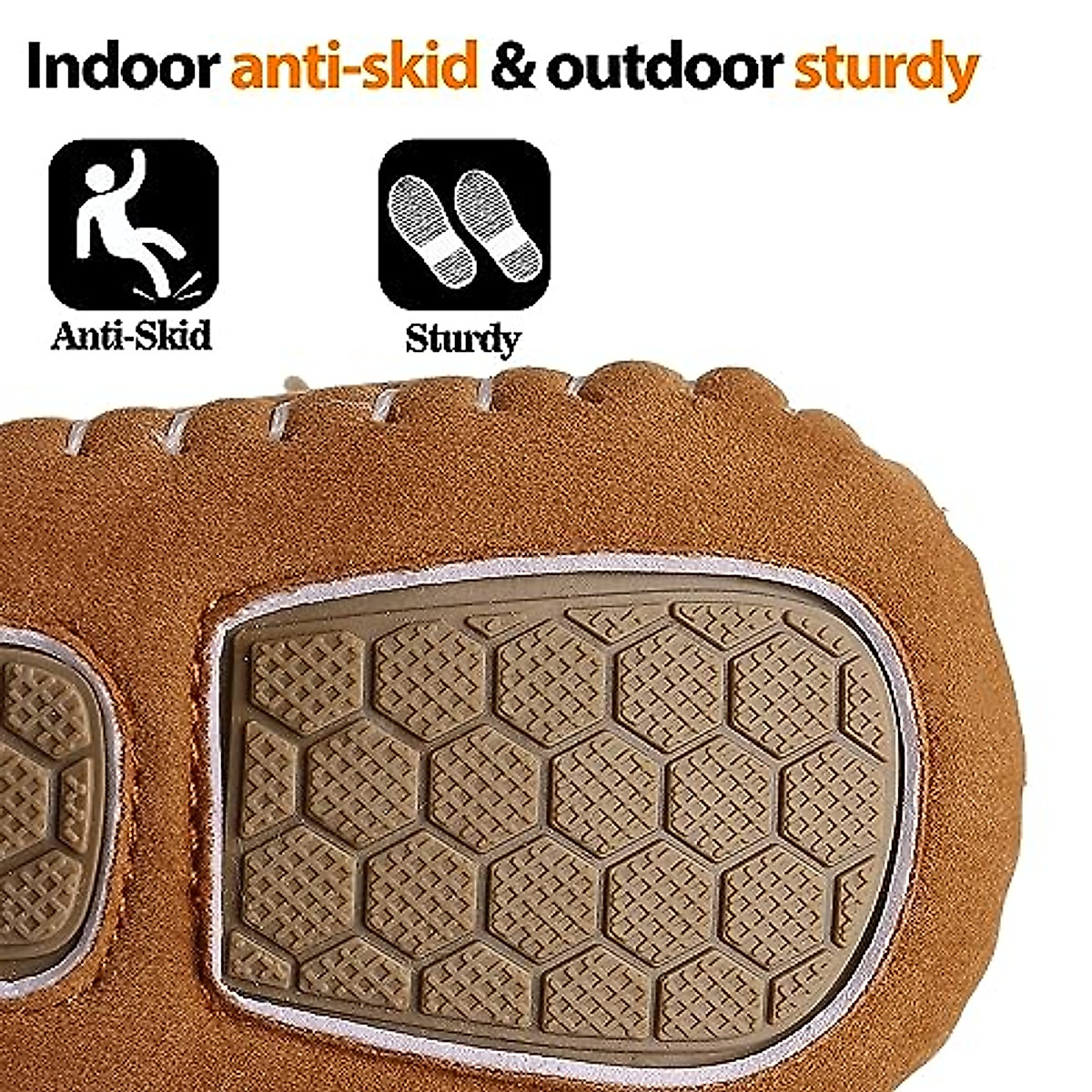 HONGTEYA Baby Snow Boots with Fleece Fur Inner, Baby Girl Booties with Anti Slip Rubber Hard Sole, Toddler Boots Shoes for Boys Girls 0-24 months Warm Winter Infant Newborn Crib Baby Shoes