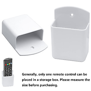 AOAOYING Remote Holders Remote Control Holder Wall Mount Media Storage Box for Home Headboard Office Playroom Bedroom Parlor Self Adhesive Atorage Box (White 4 Pack)