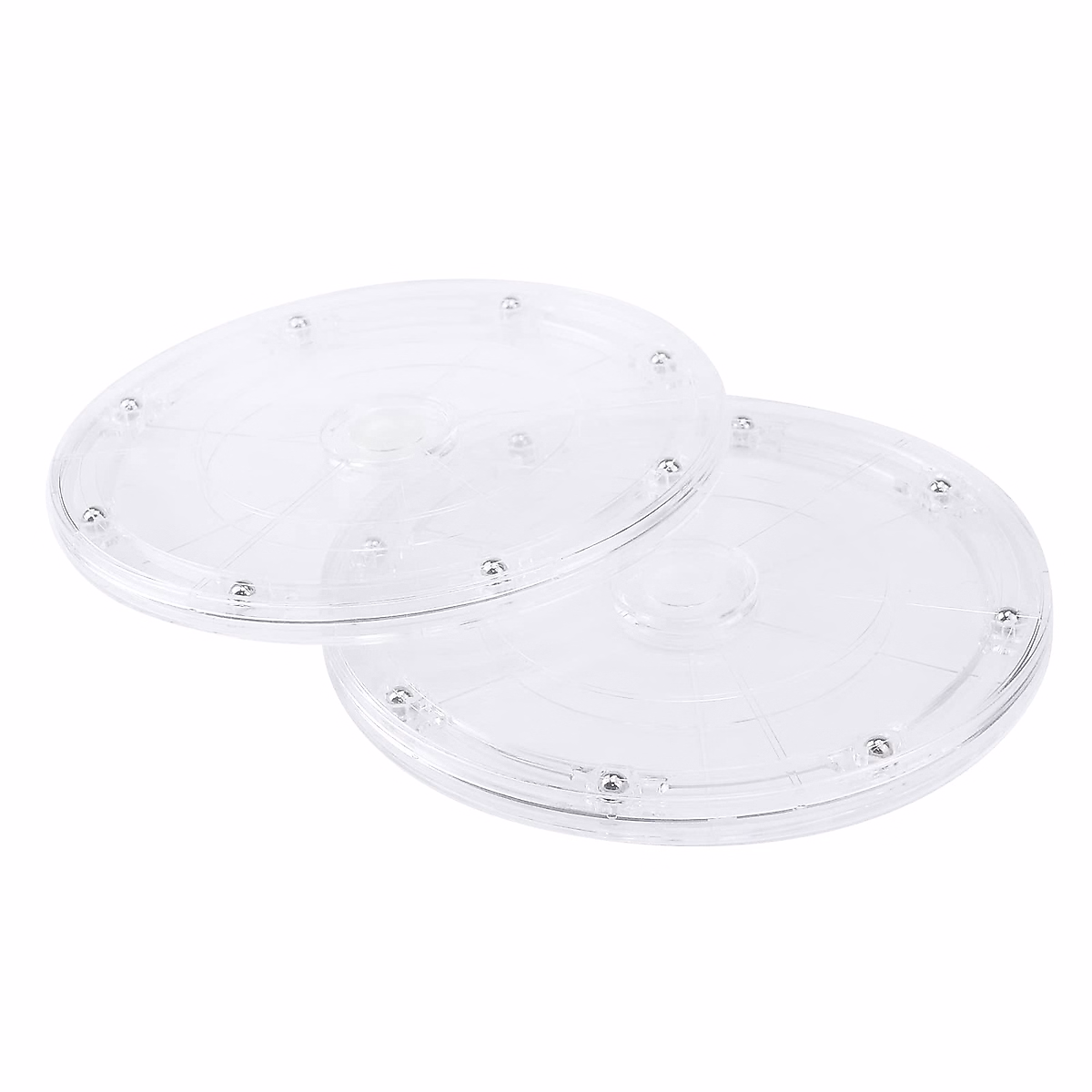 Semetall 4pcs 7" Acrylic Lazy Susan Rotating Swivel Plate Round Turntable Organizer for Makeup Table Kitchen Cabinet Spice Rack Cake,Clear