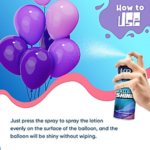 Balloon Shine Spray (2 x 13 fl.oz./420ml) No Need Towel or Gloves Balloon Shine, Instant High Shine Gloss Brite Balloons for Party Decoration for Ultra Lasting, Shine Balloon Spray Upgraded Formula