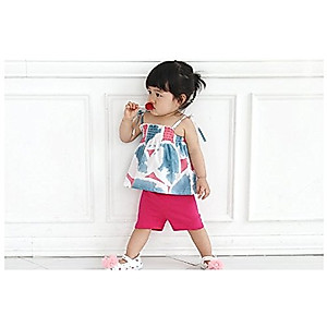 Agibaby Boys & Girls Infant & Toddler Soft/Thin Cotton Knee Length Legging/Bike Shorts (XS(6-12months), Hot Pink)