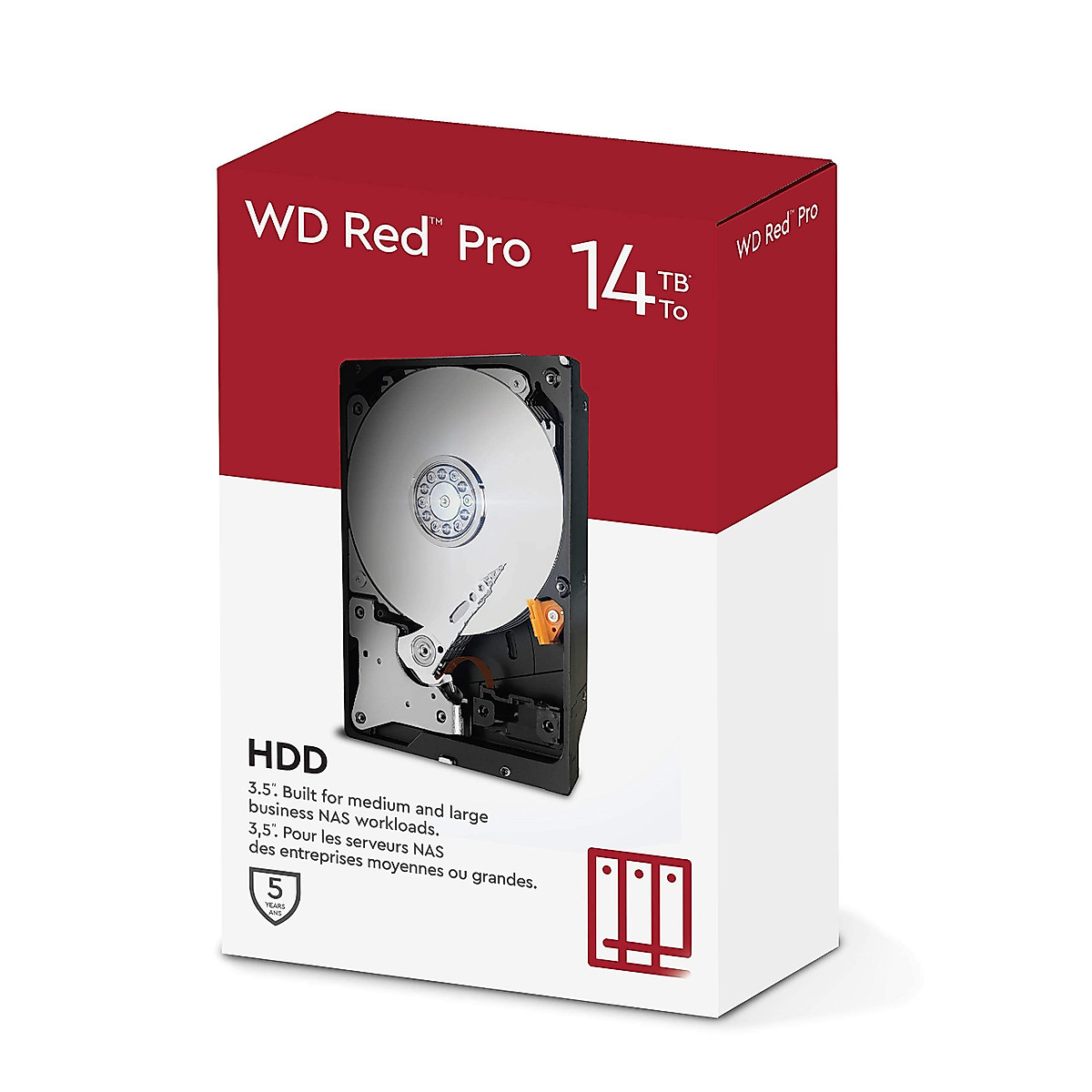 WD Red Pro 14TB NAS 3.5" Internal Hard Drive - 7200 RPM Class, SATA 6 Gb/s, CMR, 512MB Cache