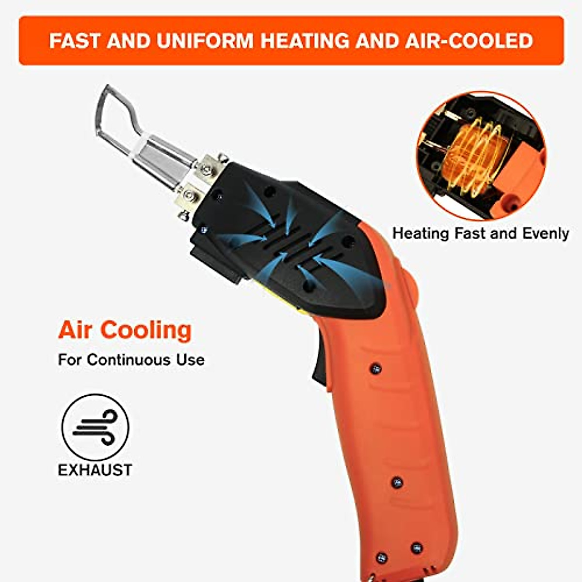RONGTER Fabric Cutter Rope Cutter Utility Knife, Air Cooled Electric Hot Knife Foam Cutting Tool with Adjustable Power Blades for Cutting Belt Cloth