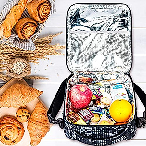 AGSDON Laptop Backpack, 16 Inch School Bag College Bookbag, Anti Theft Daypack Bags and Lunch Bag Set, Water Resistant Backpacks for Teens Boys Men Students(Black)