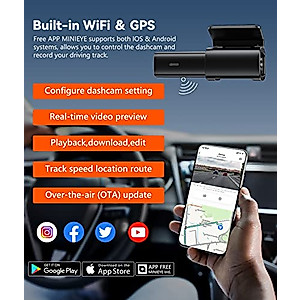 Dash Cam Front and Rear, 4K + 1080P Car Camera with ADAS Driver Alerts,170° Wide View with Night Vision, Parking Mode, G-Sensor, Loop Recording APP and Voice Control,64G Card Include