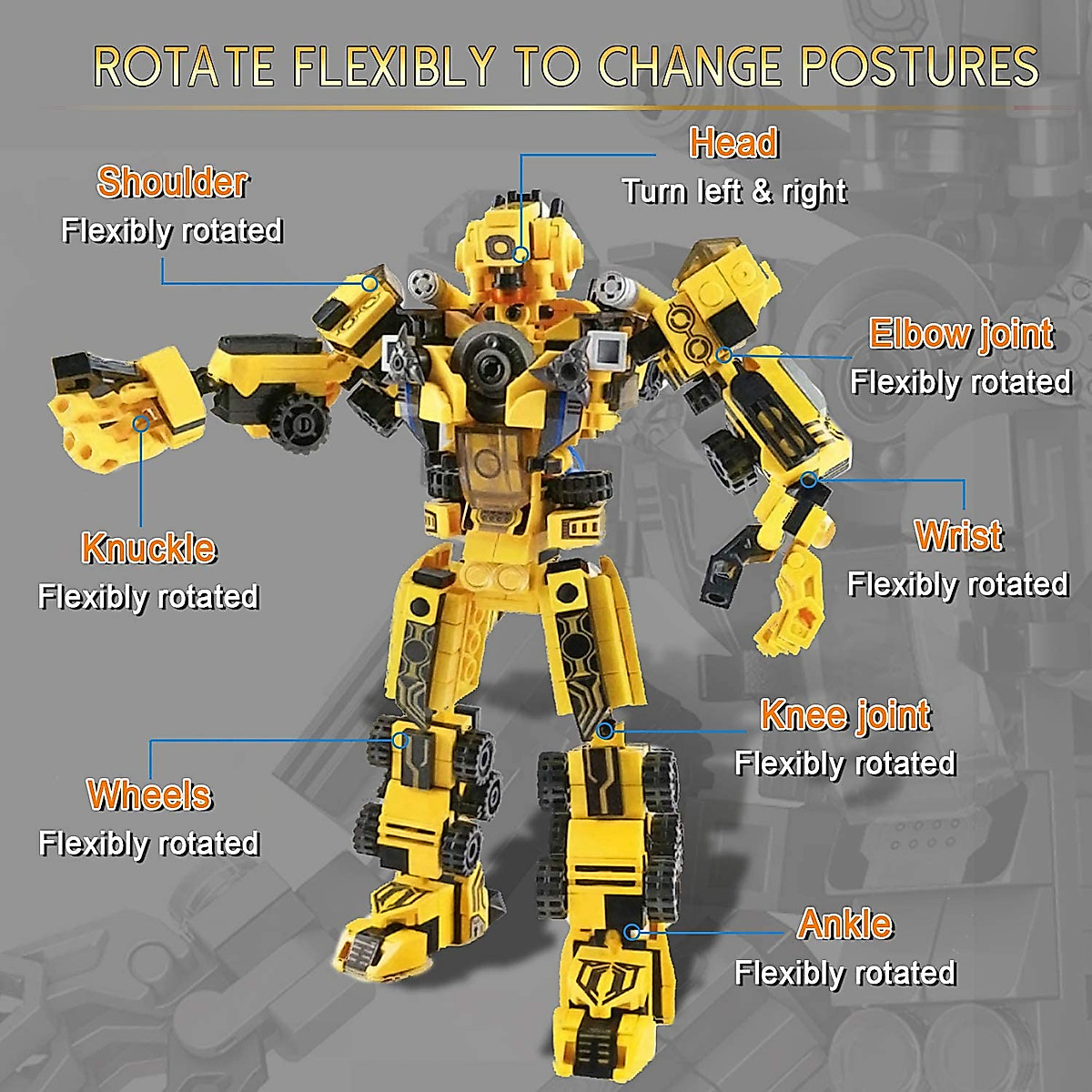 LUKAT Robot STEM Building Toys for 6 Year Old Boys, 573 pcs Construction Toy Engineering Building Bricks Construction Vehicles Kit Best Gift for Kids Age 6 7 8 9 10 11 Year Old 1