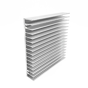 Awxlumv 100mm Heatsink 100x100x18mm/ 3.94''x3.94''x0.71'' Heat Sinks Radiator for Circuit Board Transistor Semiconductor Devices Control System Multimedia Components Equipment with 16 Fins - Sliver