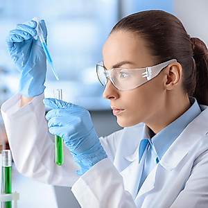 100 Pack Bulk Protective Safety Glasses Clear Lens Splash Proof Eye Protection Goggles Scratch and Impact Resistant Eyewear for Women Men Work Construction Science Lab Shooting