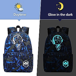 Preschool Backpack Kids Kindergarten School Book Bags for Elementary Primary Schooler (Blue Cool Boy)