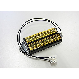 8 Way Terminal Block Bus Bar, Splits 1 Input to 8 Out (18AWG Power Lead and with Cover)
