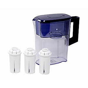Sapphire Water Pitcher with 3 Filters, Clear/Blue
