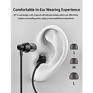 USB Type C Headphones in-Ear Earphones USB C Wired Earbuds with Mic Volume Control Crisp Sound Bass for Samsung Galaxy S23 S22 S21 S20 Ultra Note 10+ A53 Z Flip4 Fold4,iPad Pro Air,Pixel 7 6 Pro 6a 5
