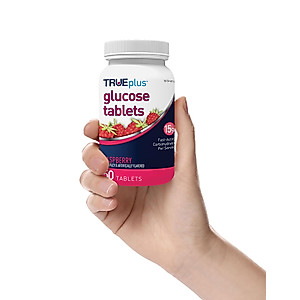 TRUEplus® Glucose Tablets, Raspberry Flavor - 50ct